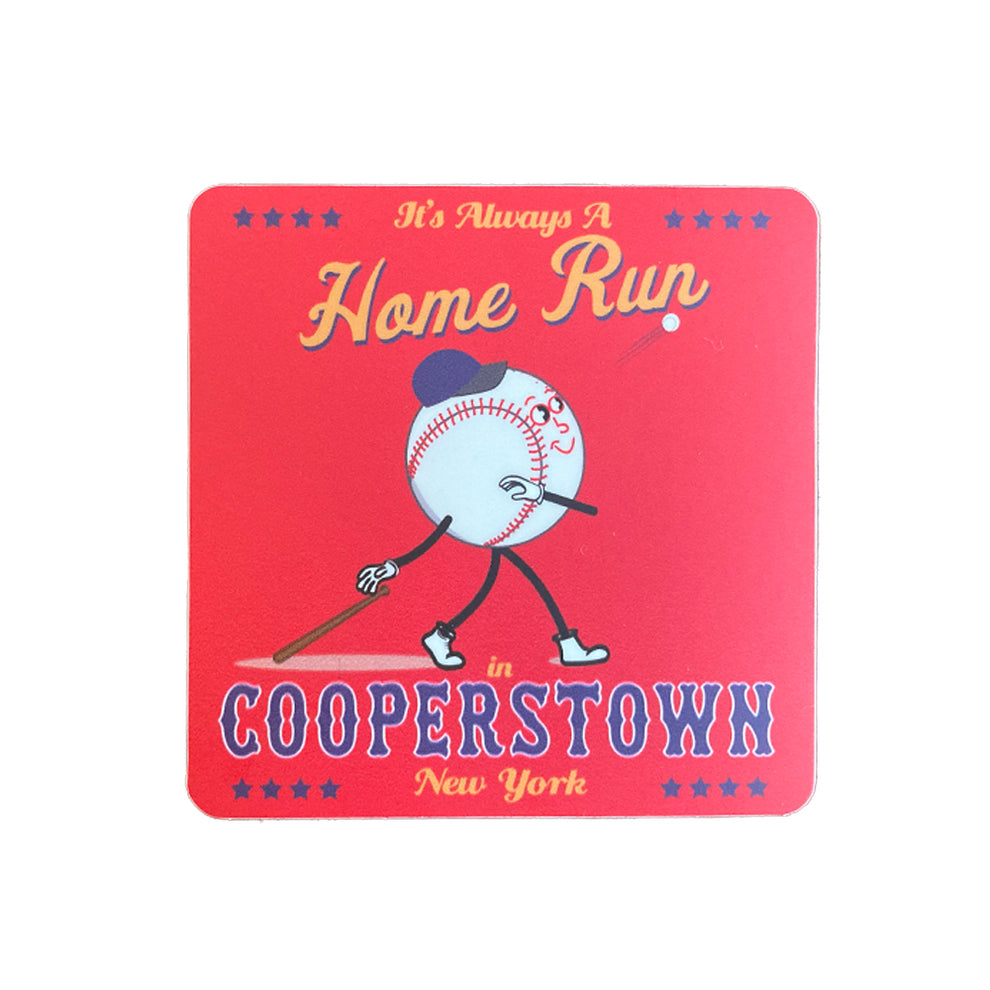 Cooperstown New York Baseball Cartoon Themed Sticker – Merry Marks